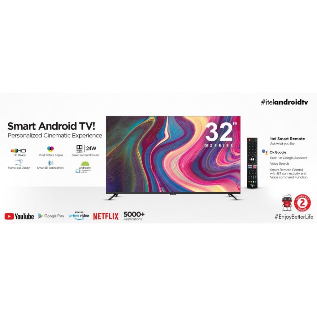 Itel 32 Inch Android Smart TV Price in Pakistan 32G321- Pakref.com